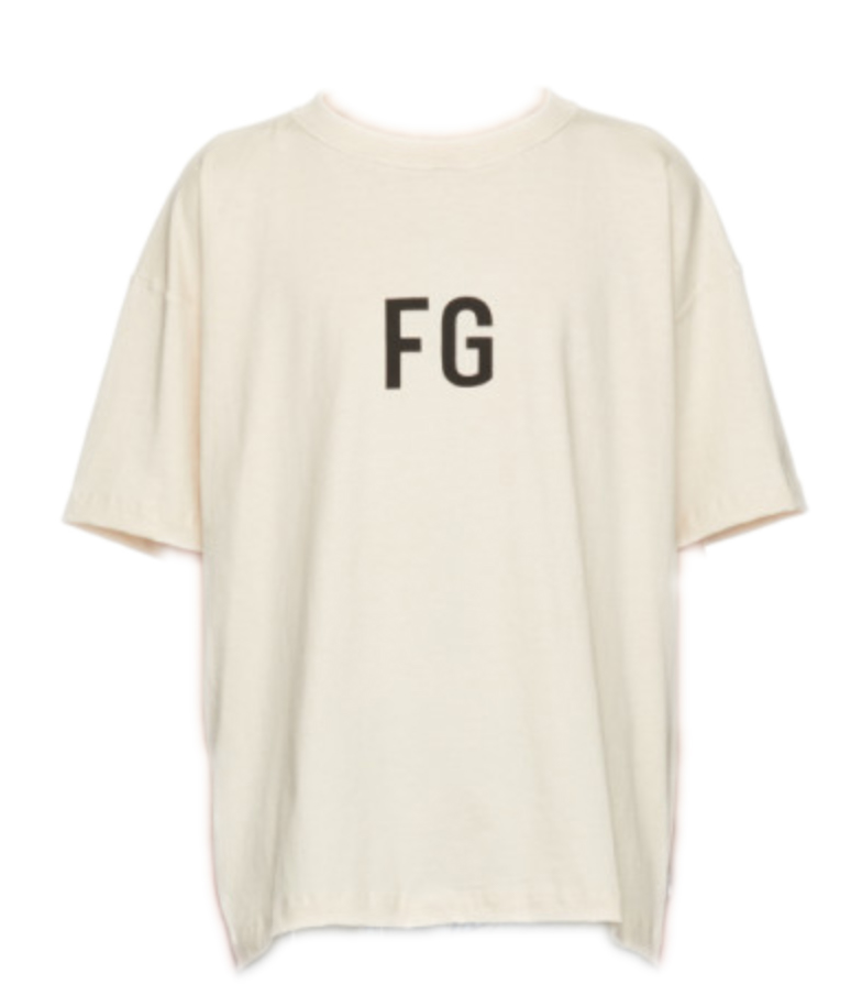 Fear of God Fg' Logo T‑Shirt Cream/Black - Novelship