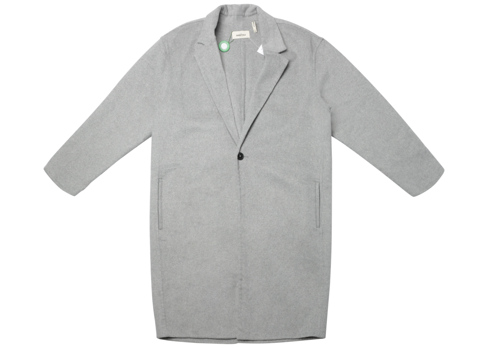 Fear of God ESSENTIALS Wool Overcoat Grey - Novelship