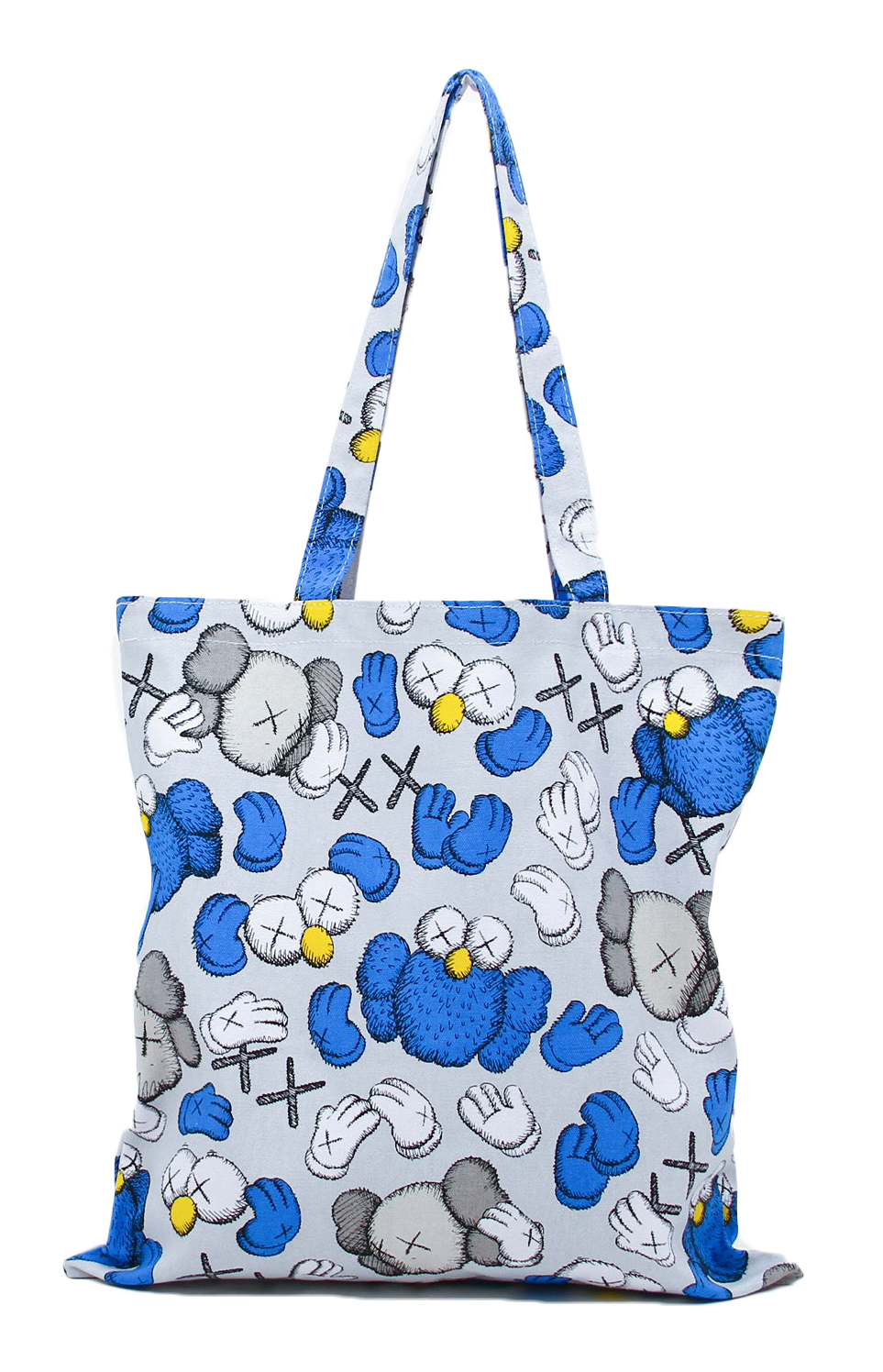 KAWS Seeing/Watching Pattern Tote Bag Grey - Novelship