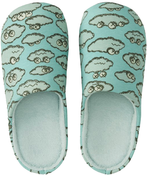 KAWS x Uniqlo Clouds Room Shoes Light Blue - Novelship