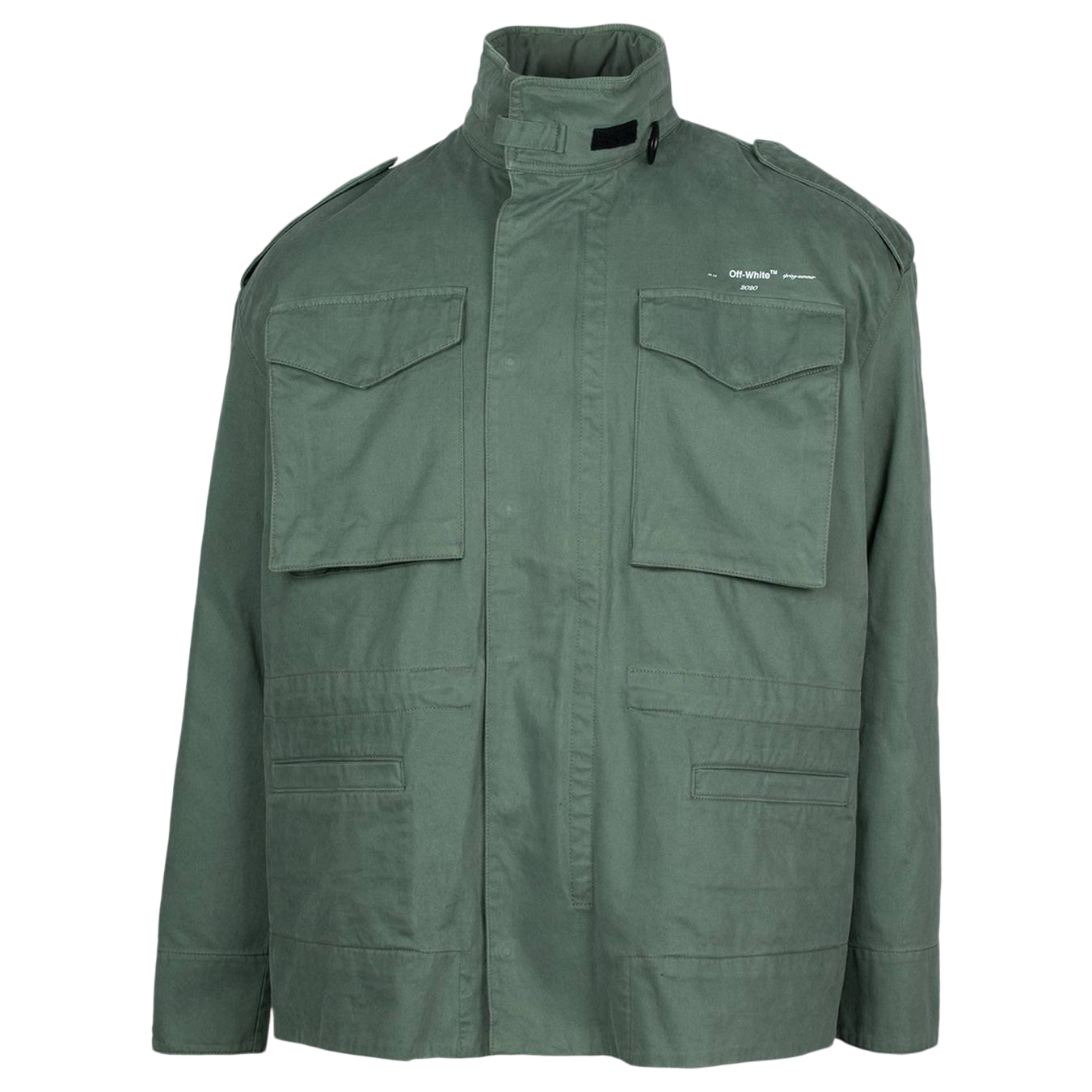 Off-White Padded Military Field Jacket Military Green/White - Novelship