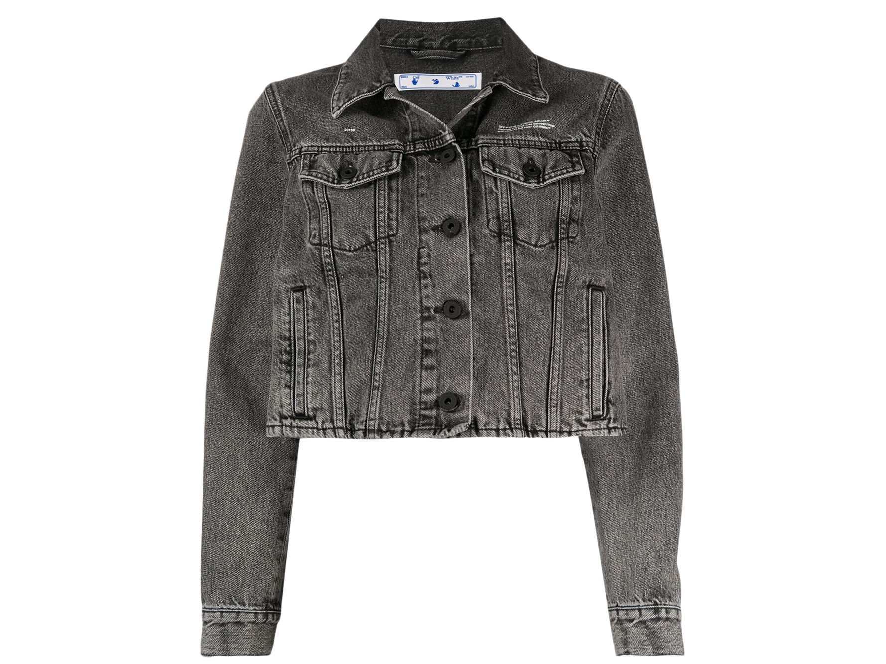 Off-White Cropped Denim Jacket Dark Grey - OWYE008S20DEN0010700 - Novelship