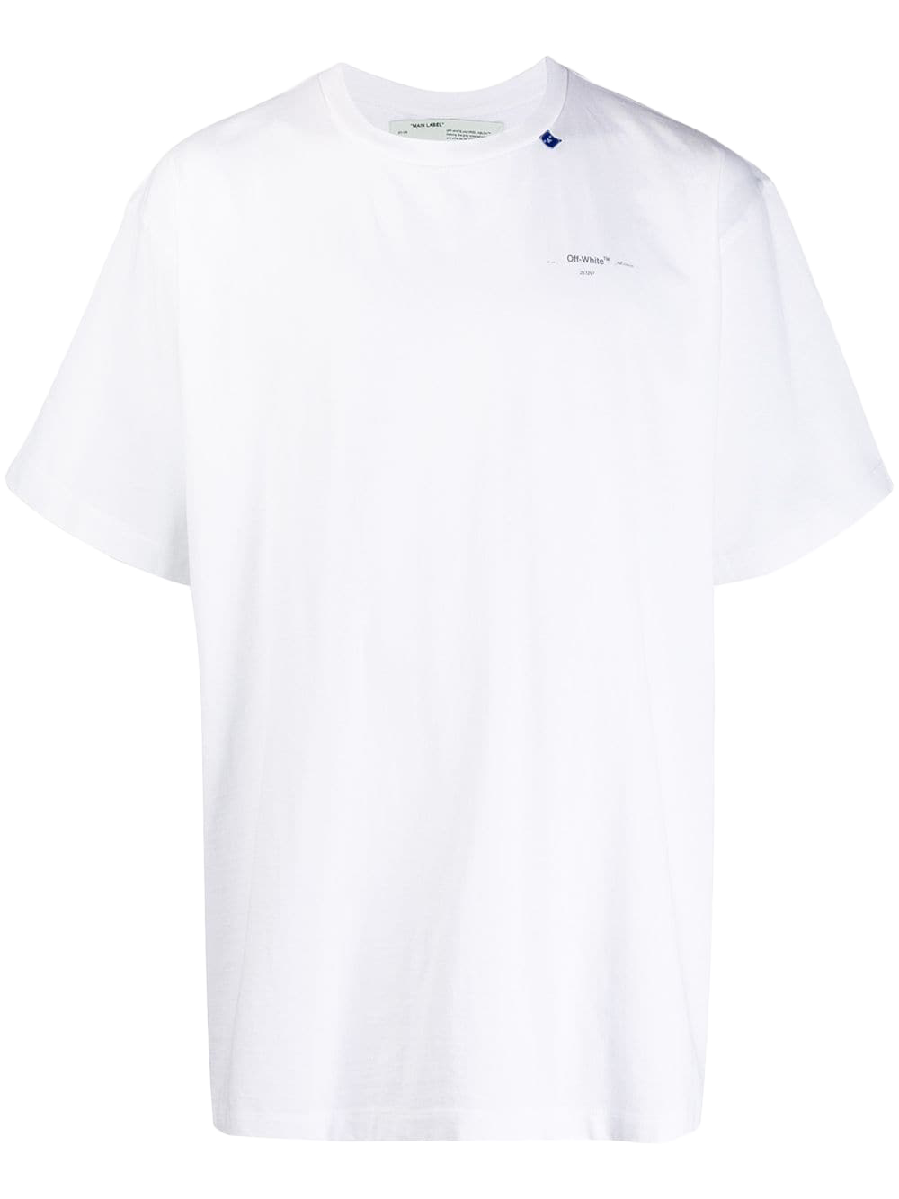 Off‑White Slim Fit Unfinished T‑Shirt White/Silver - Novelship