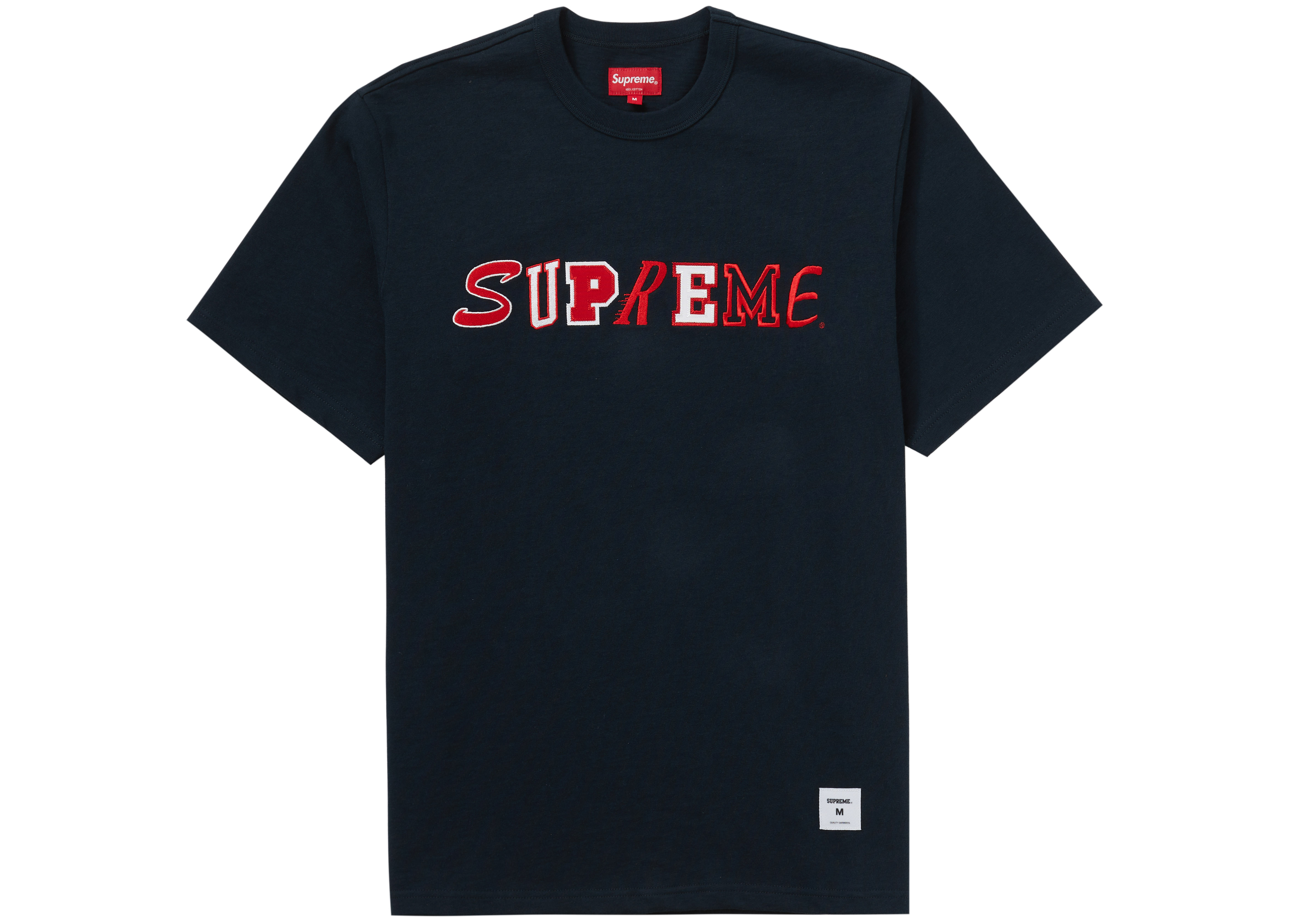 Supreme Collage Logo S/S Top Navy - Novelship