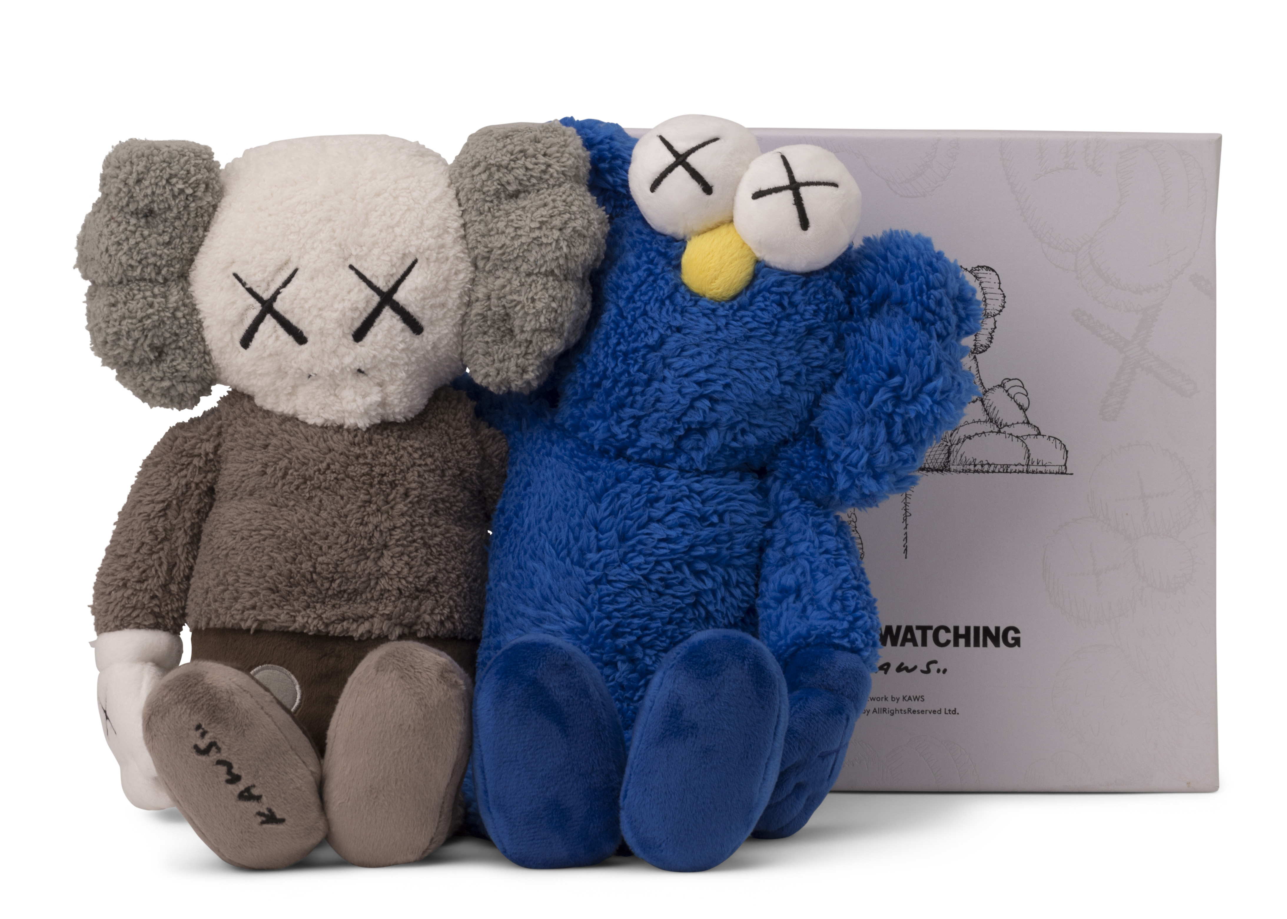 KAWS Seeing/Watching Plush Grey/Blue - Novelship