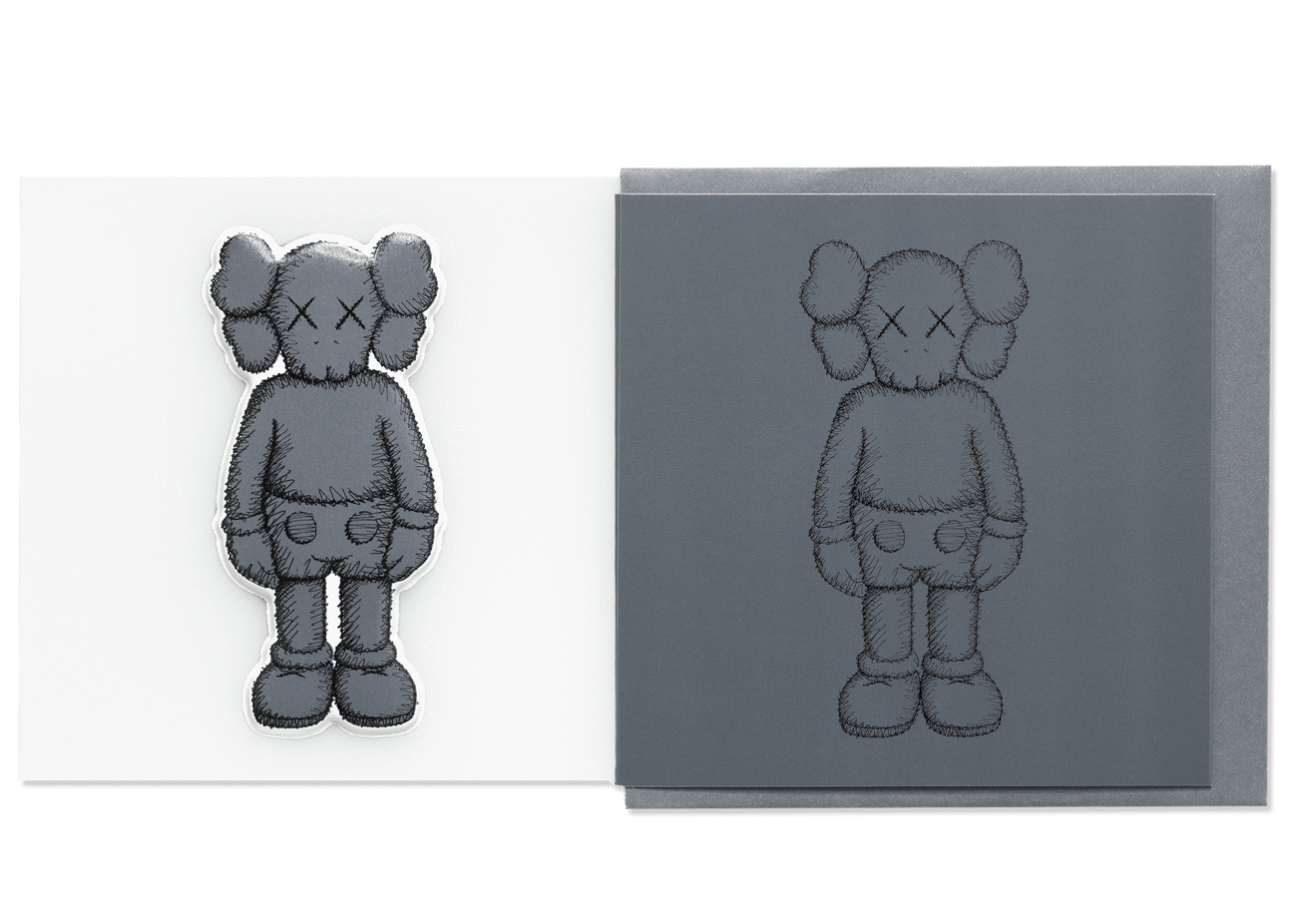 KAWS Companion Greeting Card (With Puffy Sticker) Dark Grey - Novelship