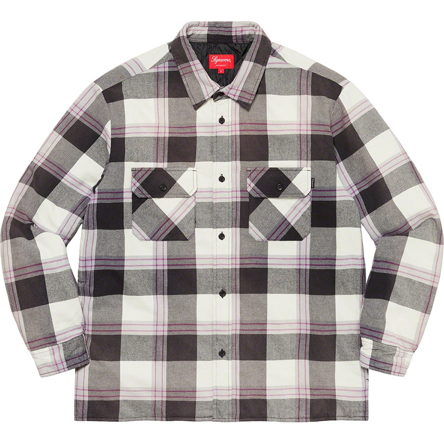 Supreme Quilted Flannel Shirt White - Novelship