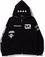 Buy Bape Color Camo Tiger Shark Full Zip Double Hoodie Black Buy Bape Color Camo Tiger Shark Full Zip Double Hoodie Black