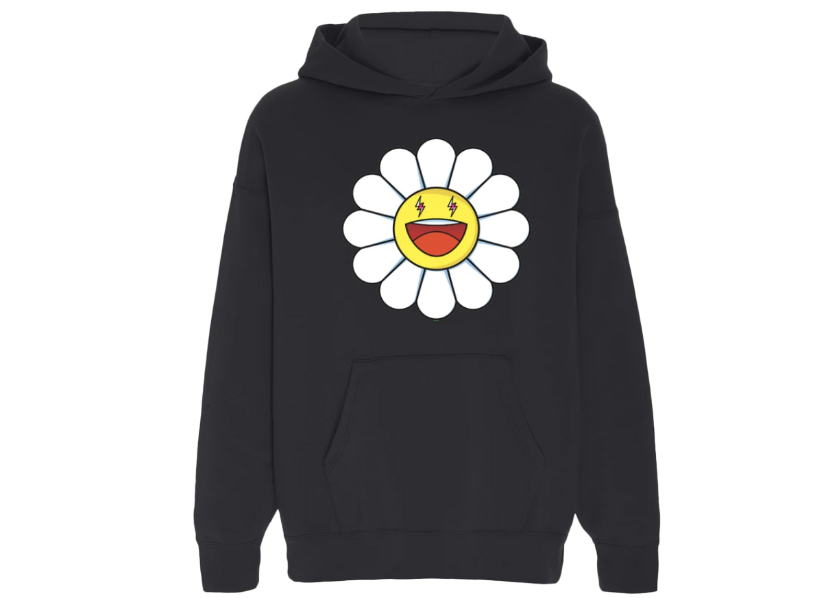 J Balvin Blanco x Takashi Murakami Large Flower Hoodie Black - Novelship