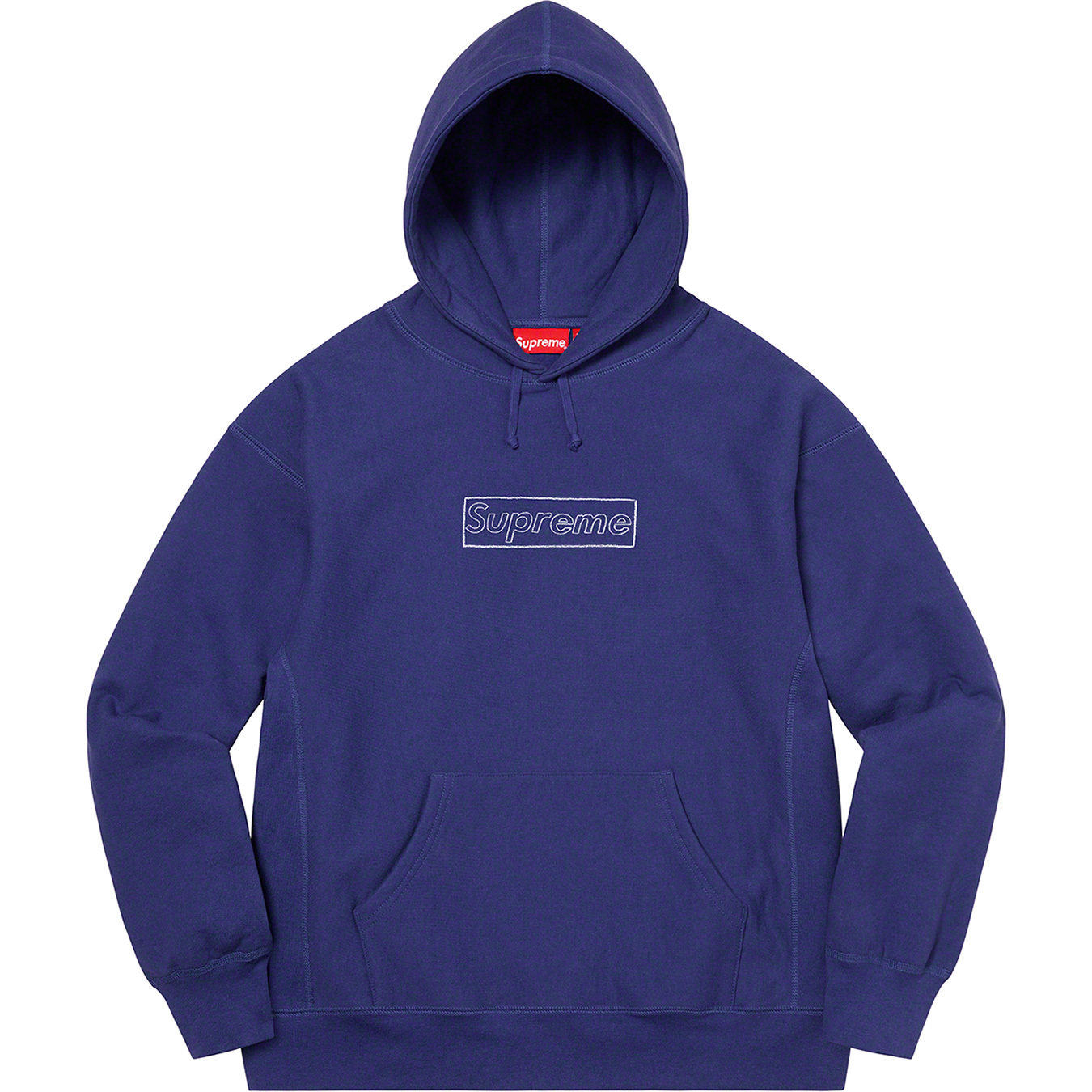 Supreme x KAWS Chalk Logo Hooded Sweatshirt Washed Navy - Novelship