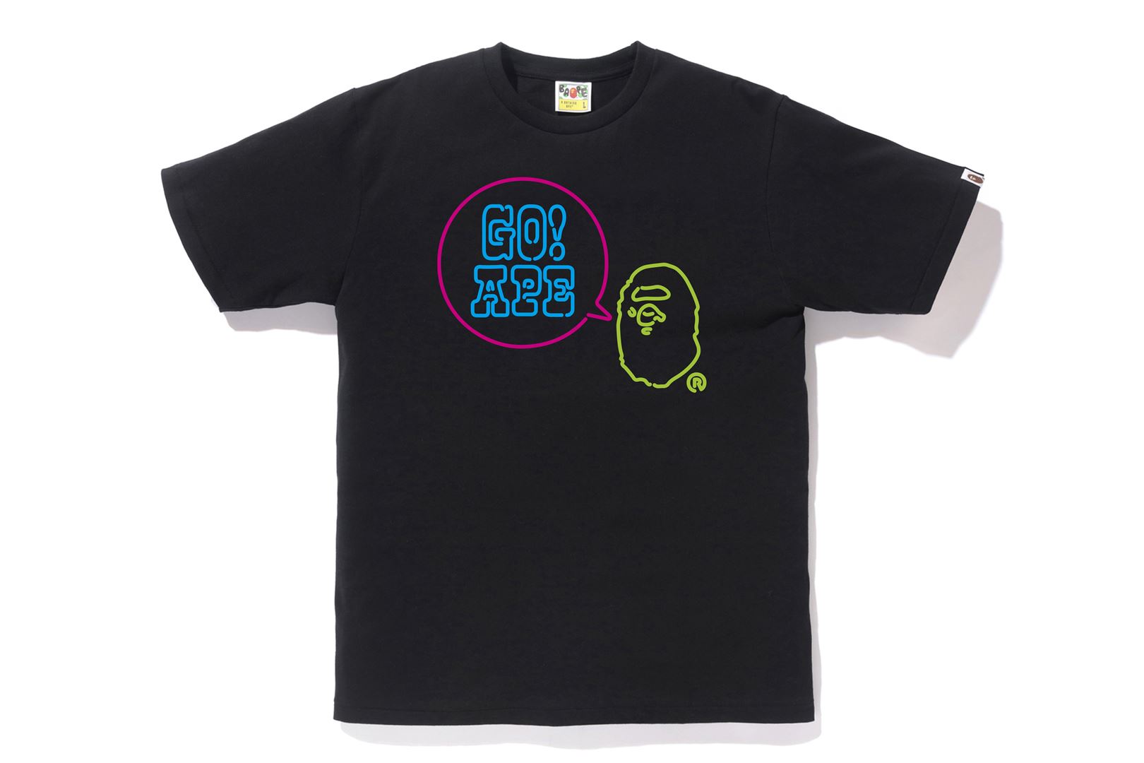 BAPE Neon Sign Go Ape Tee Black - Novelship