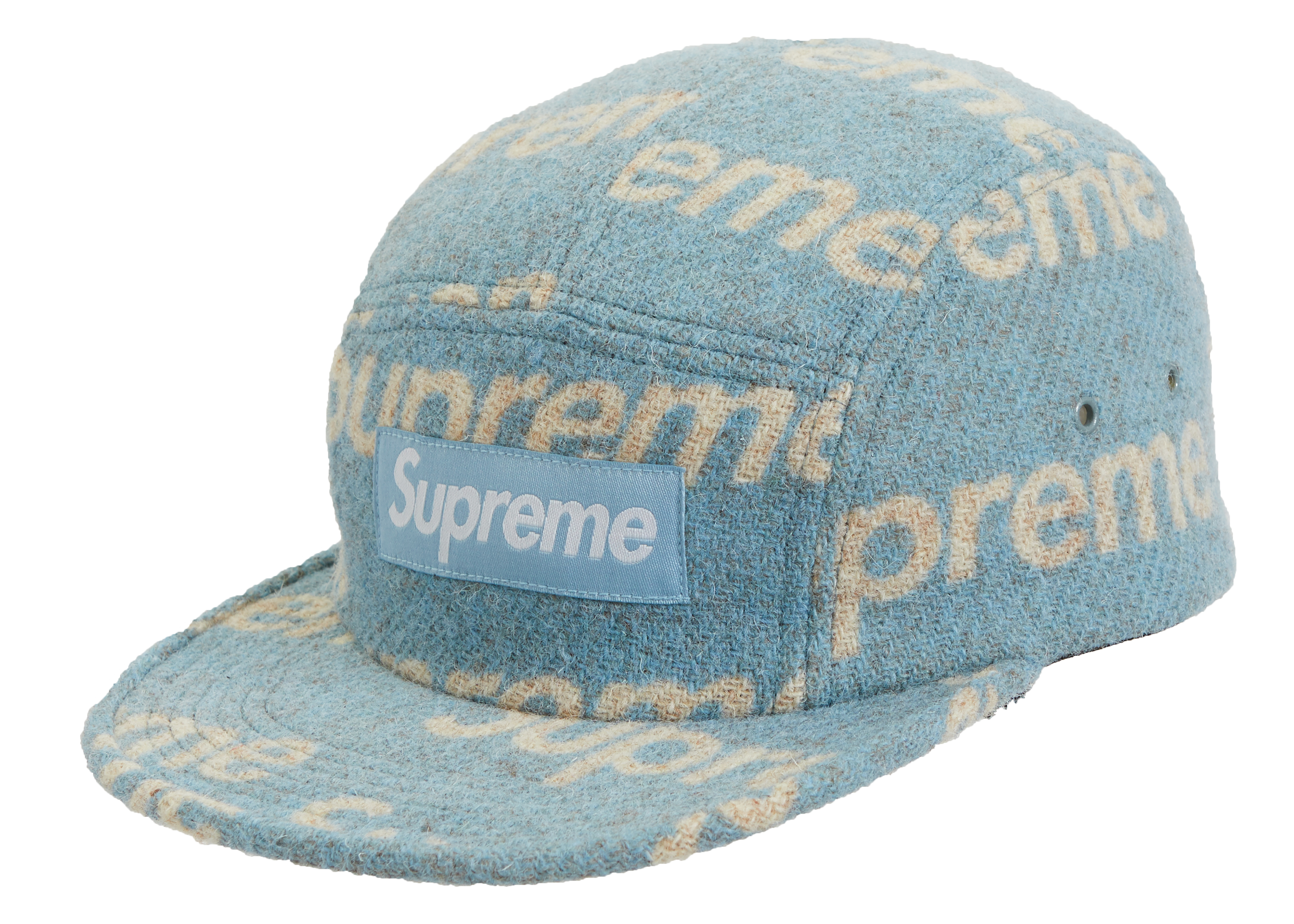 Supreme Harris Tweed Camp Cap Light Blue - Novelship