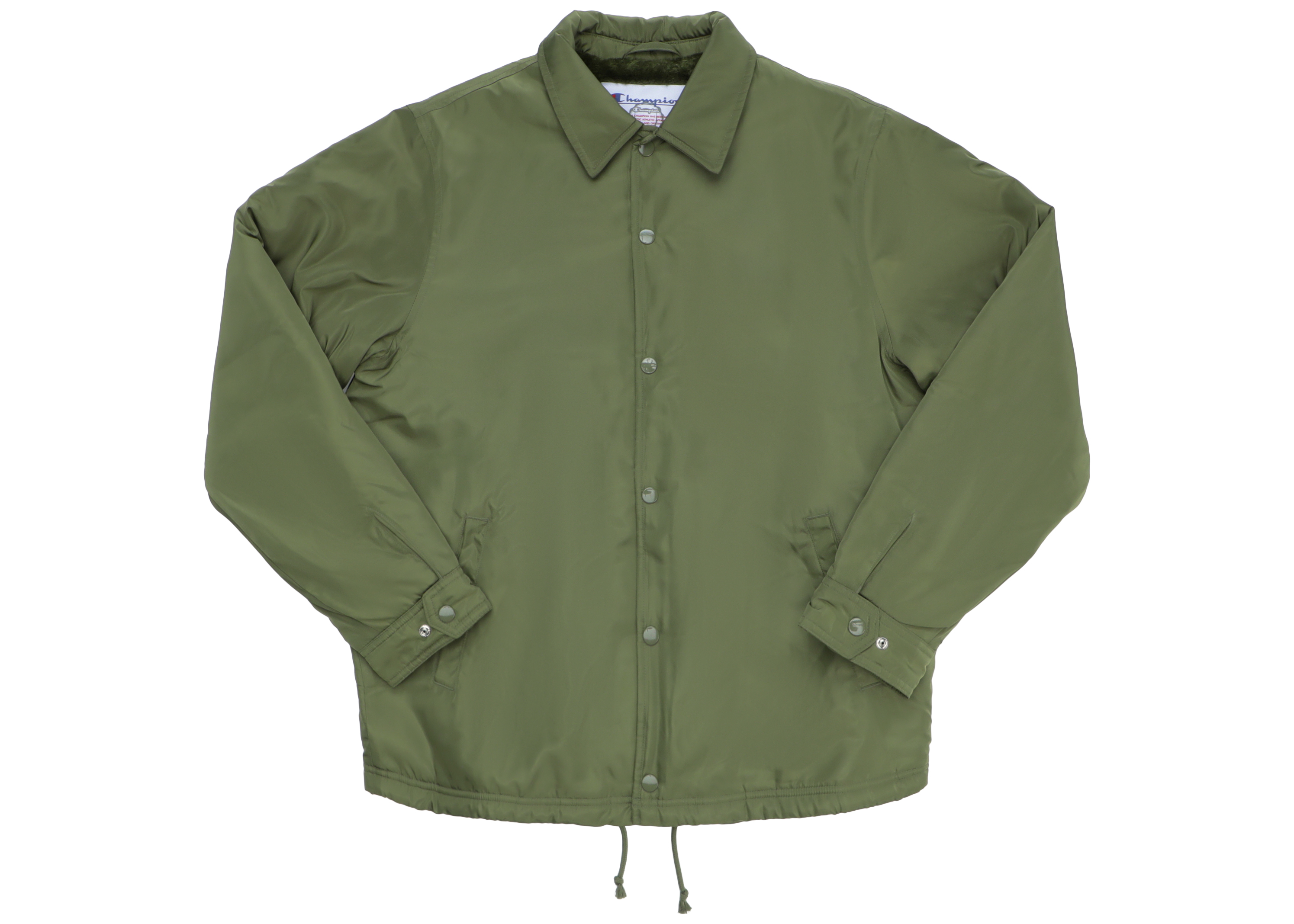 Supreme Champion Label Coaches Jacket Olive - Novelship