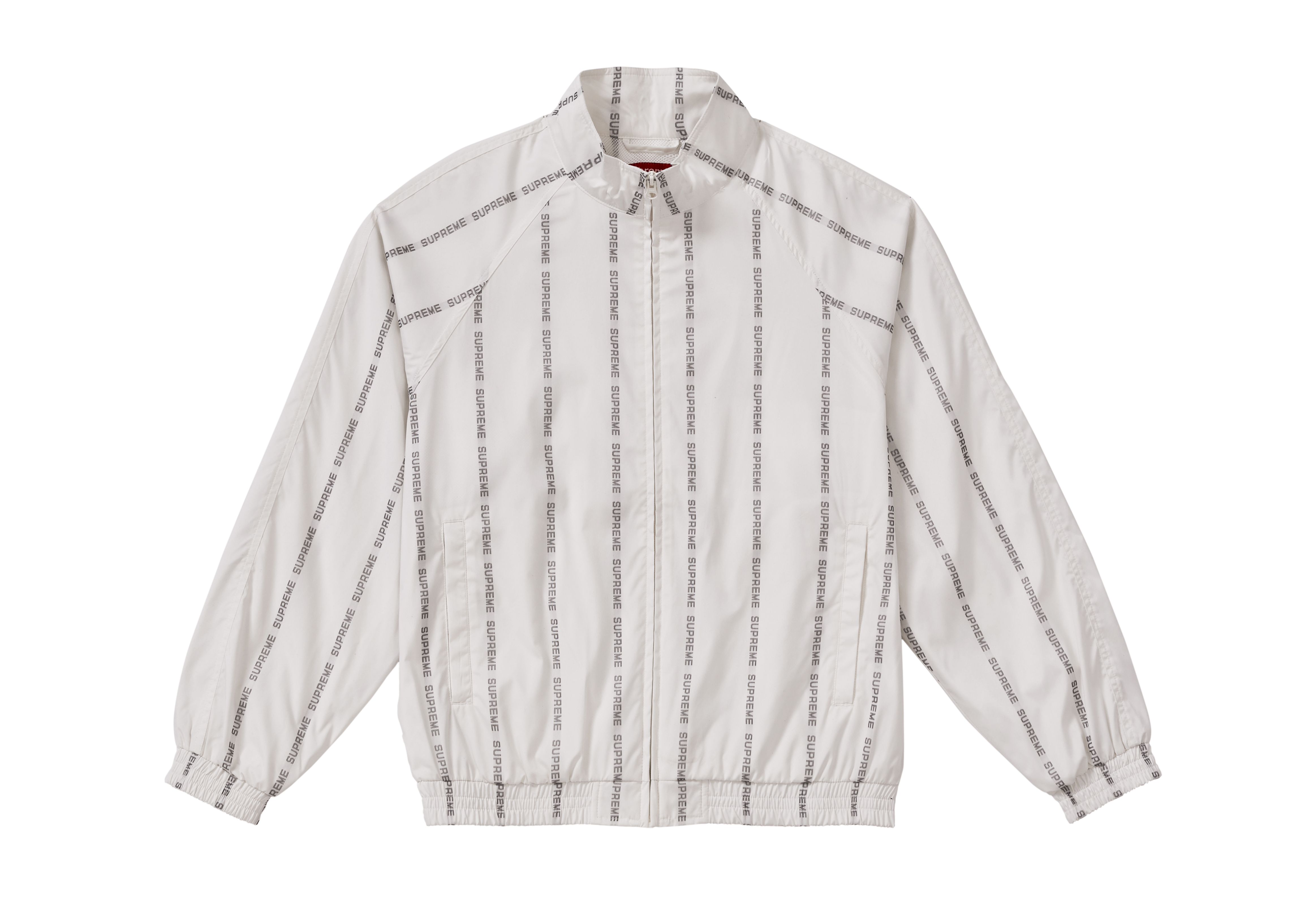 Supreme Reflective Text Track Jacket White - Novelship