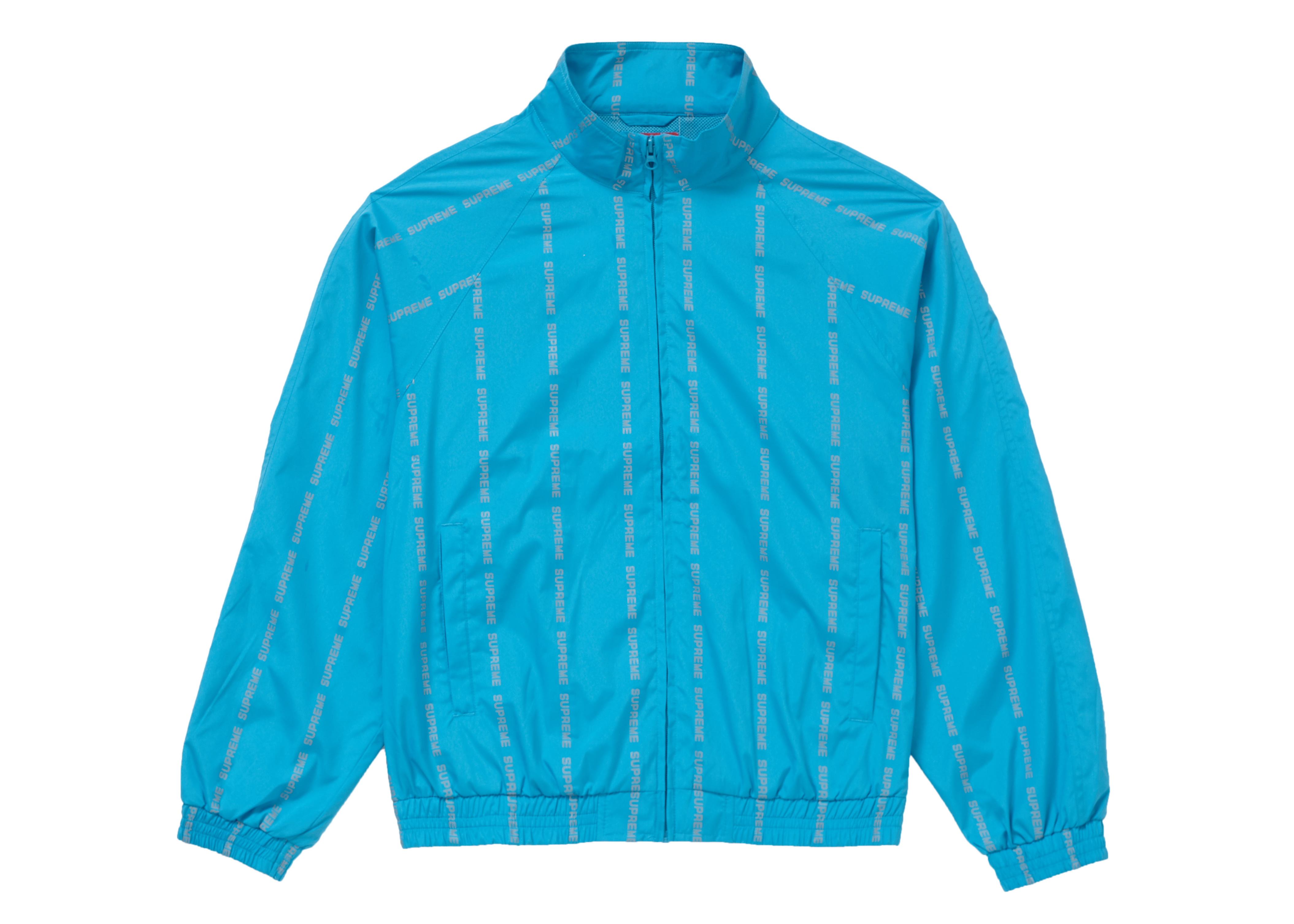 Supreme Reflective Text Track Jacket Blue - Novelship
