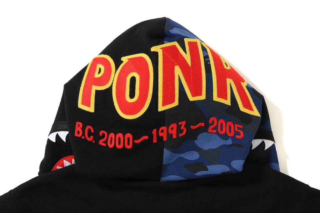 Buy Bape Color Camo Reversible PONR Shark Full Zip Hoodie Black Blue ...