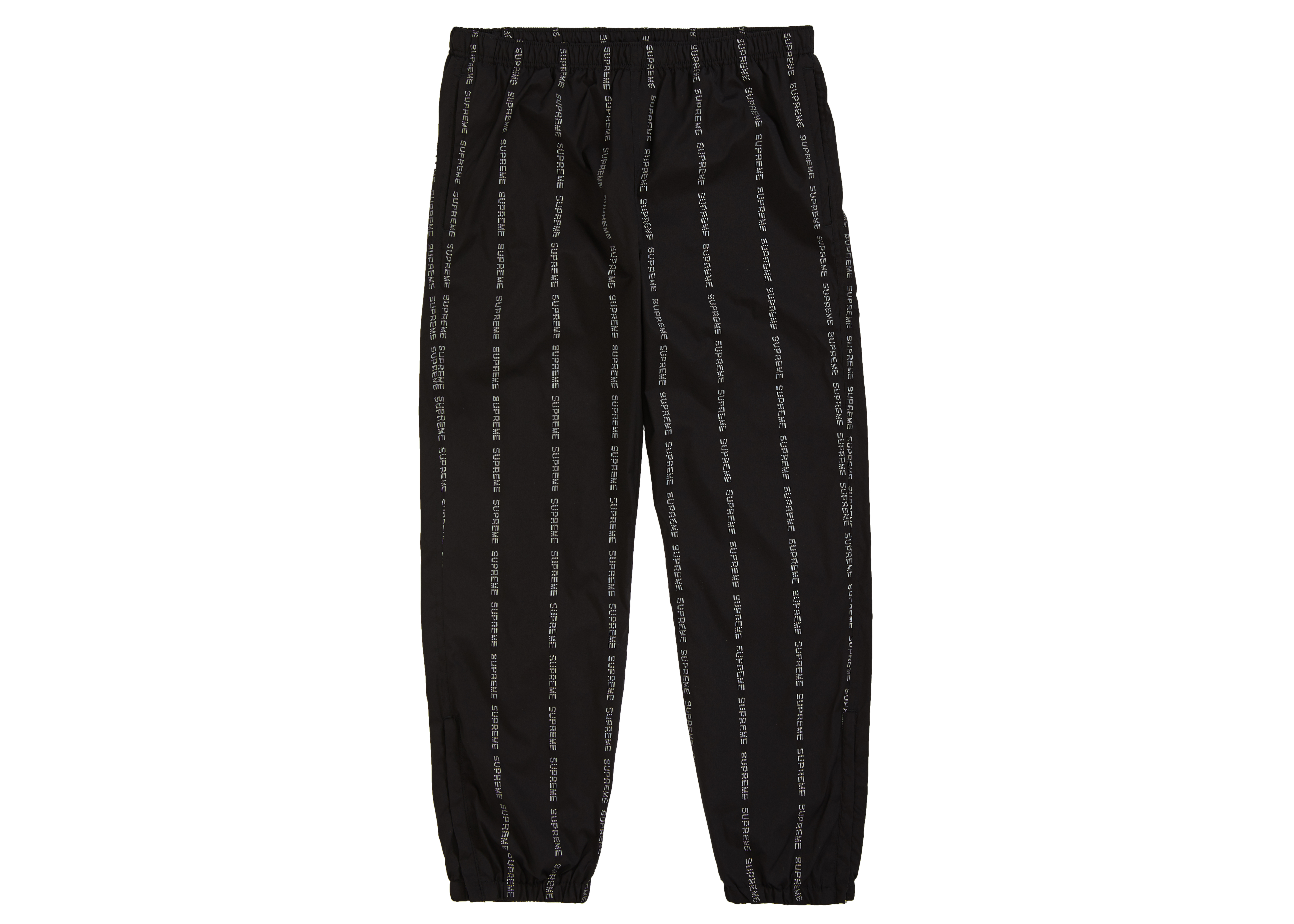 Supreme Reflective Text Track Pant Black - Novelship