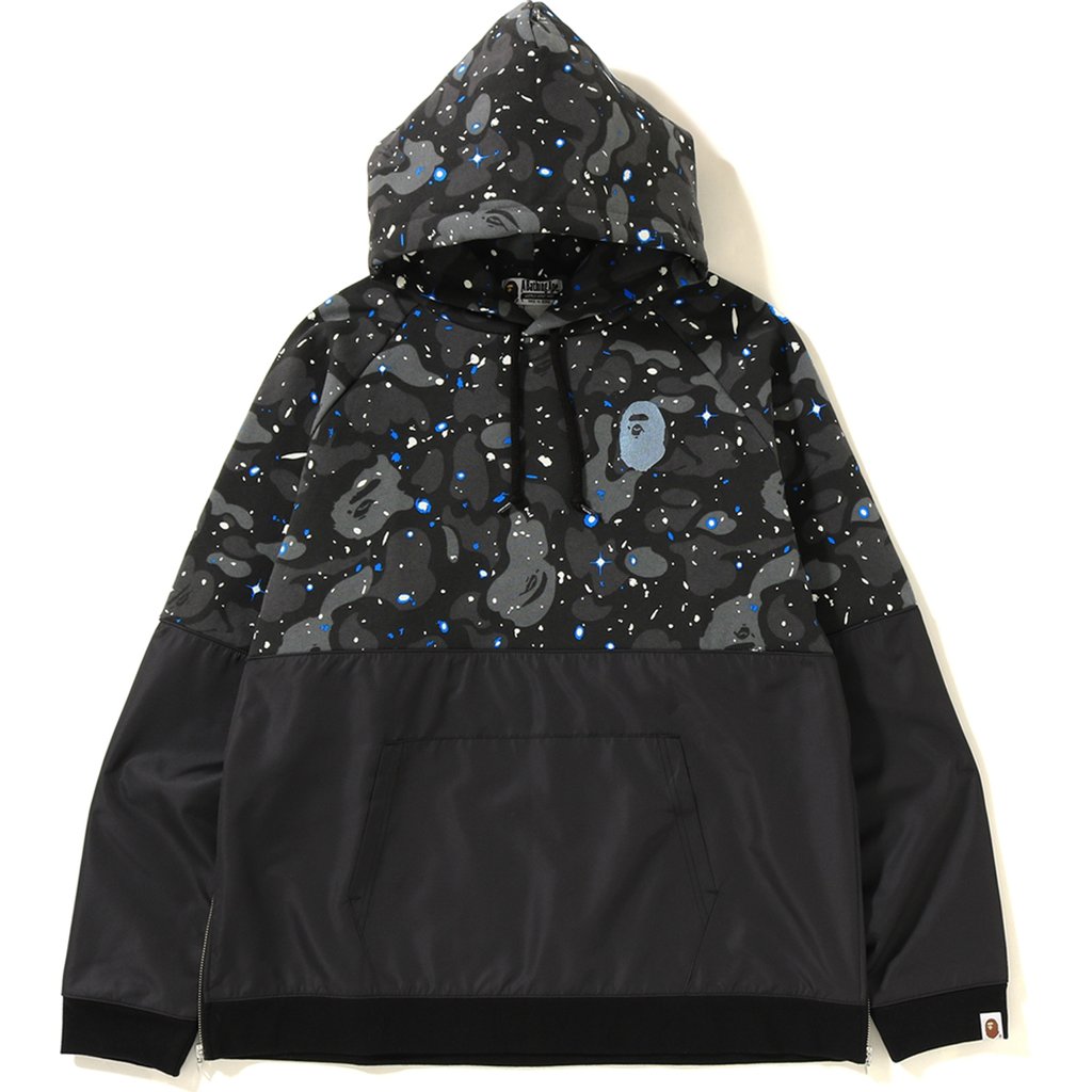 Buy Bape Space Camo Wide Side Zip Pullover Hoodie Black - Novelship