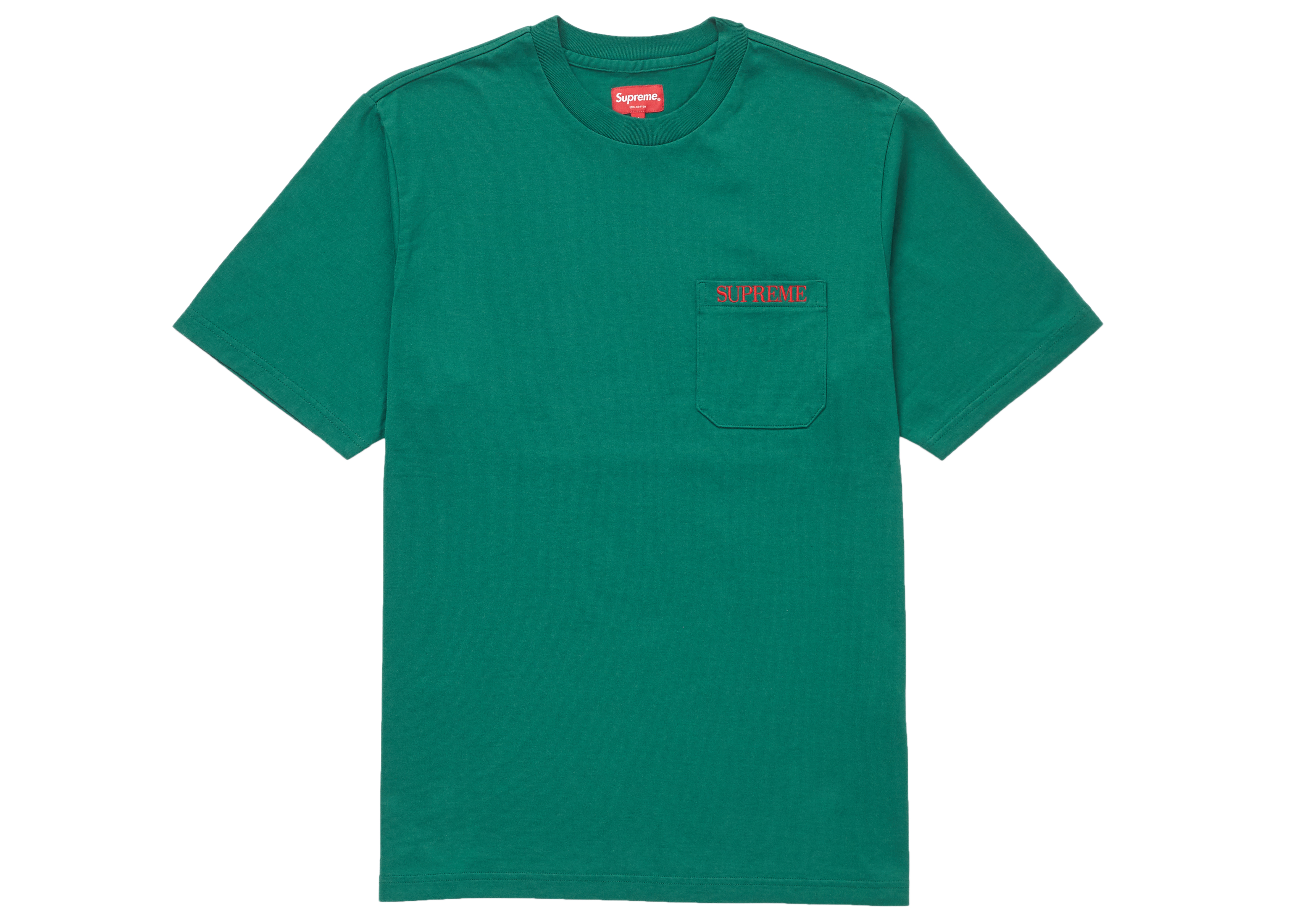 Supreme Embroidered Pocket Tee Green - Novelship