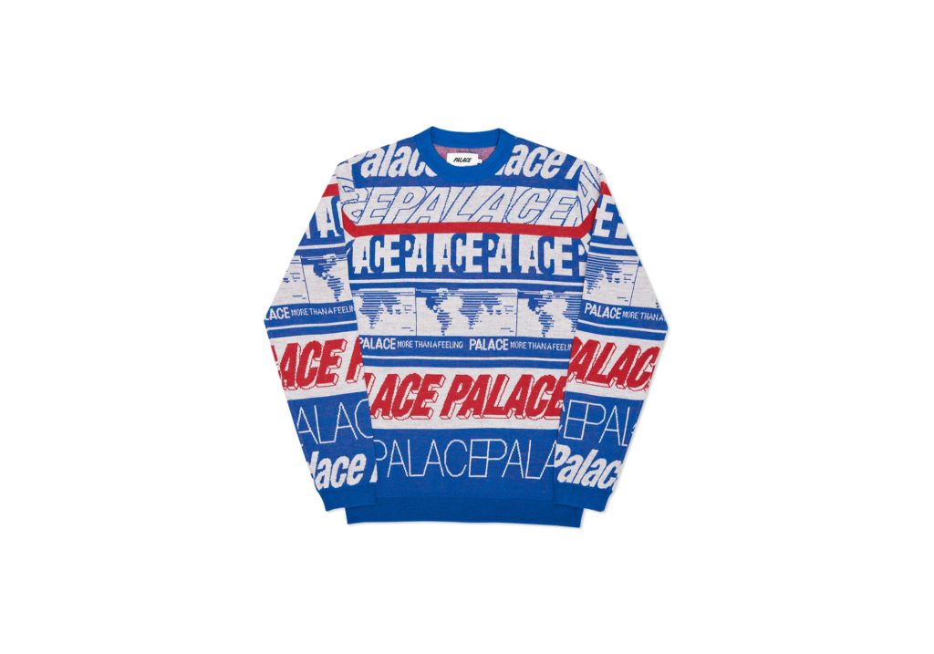 Palace Multi Font Knit Blue - Novelship