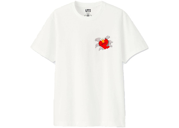 KAWS x Uniqlo x Sesame Street Elmo Tee (JP Sizing) White - Novelship