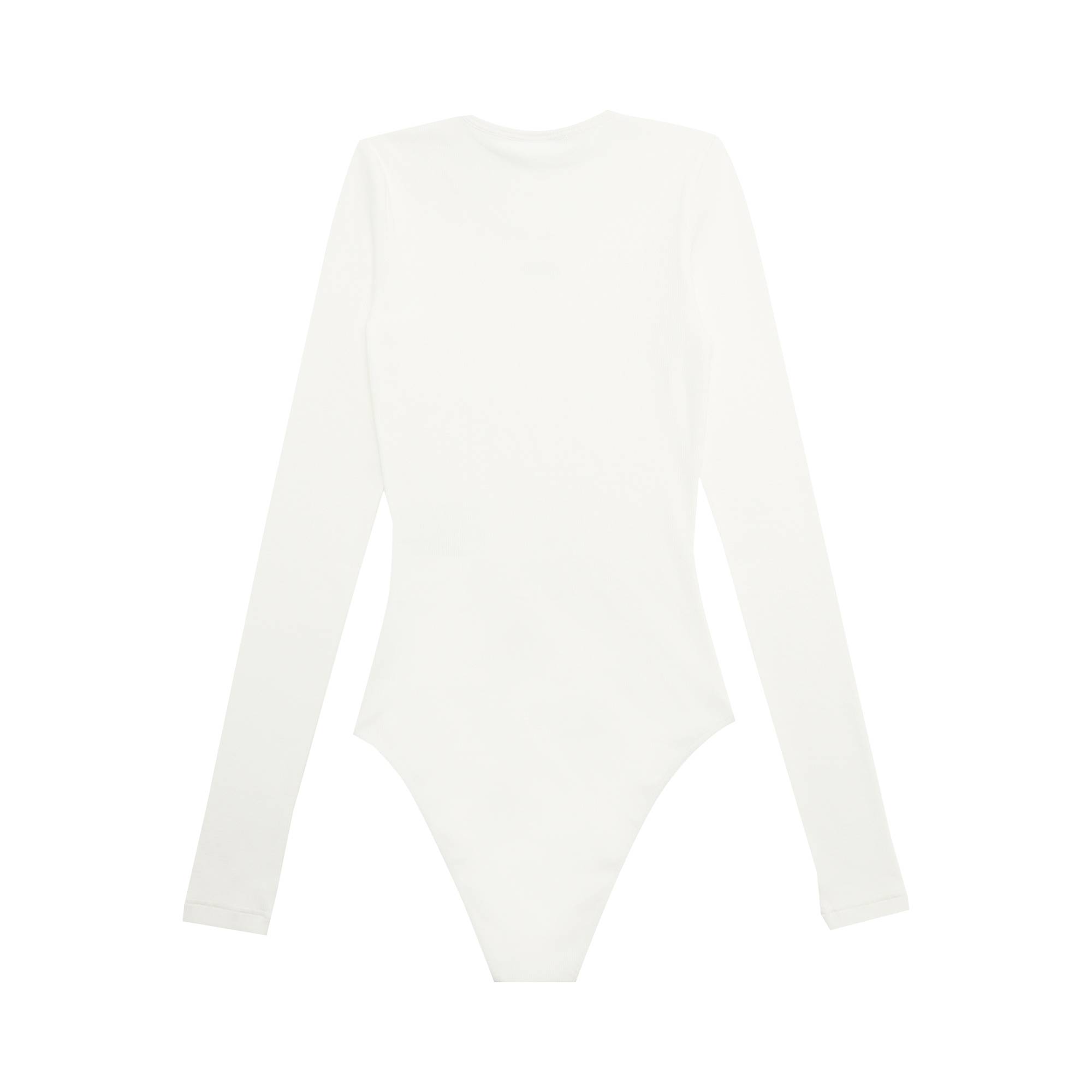 Buy Off-White Basic Ribbed Long-Sleeve Body Suit 'White/Black' - Novelship