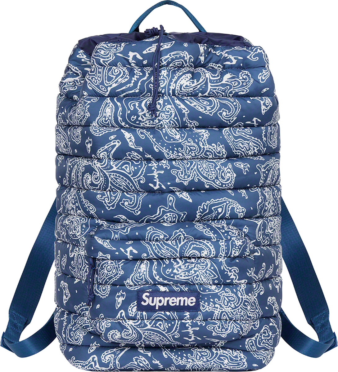 Supreme Puffer Backpack (FW22) 'Blue Paisley' - Novelship