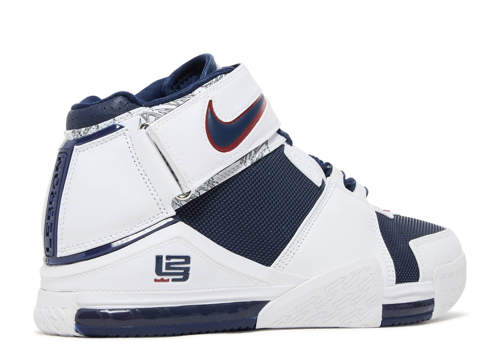 Nike Zoom Lebron II 'White/Midnight Navy‑Varsity Crimson' - DR0826-100 ...