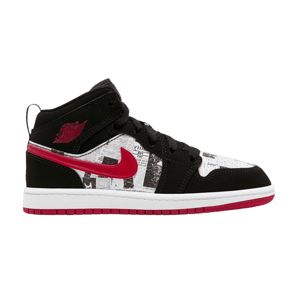 (Preschool) Air Jordan 1 Mid SE 'Newspaper Air Times' BQ6932-061 ...