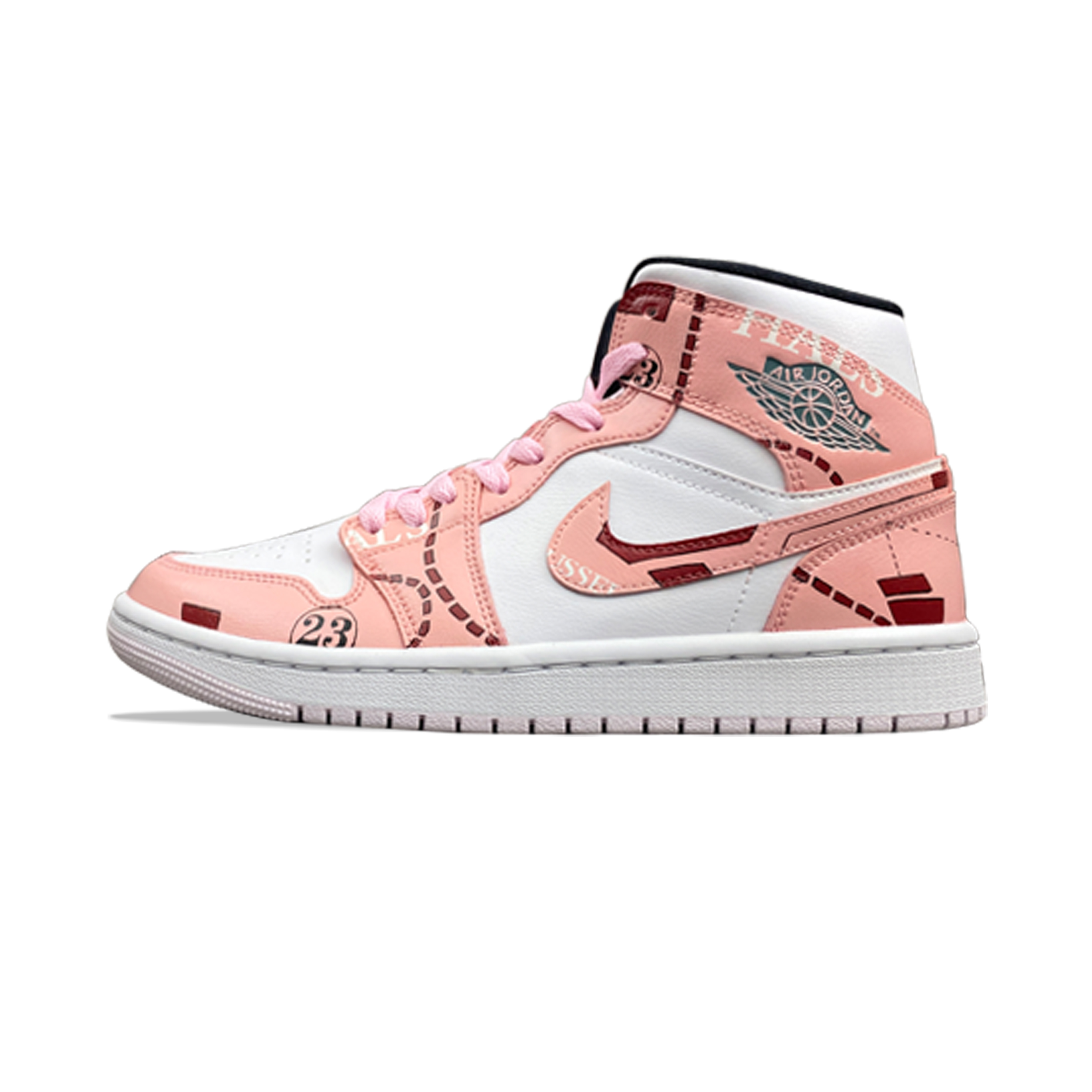 [Custom Shoes] (Women) Air Jordan 1 Mid 'Pink Pig Car Wrap' - Novelship