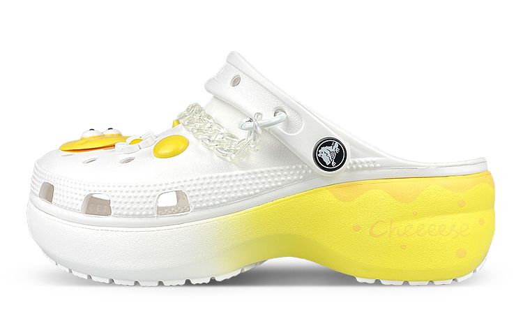 [Custom Shoes] (Women) Crocs Classic Clog 'Cloud Cheese Yellow Chain ...