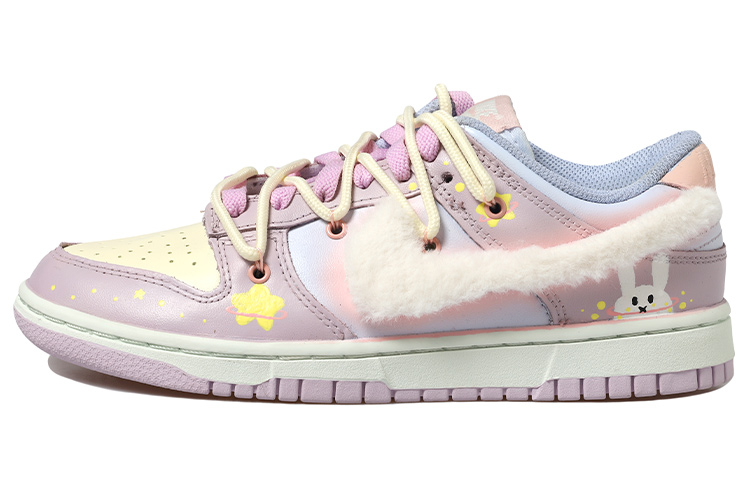 [Custom Shoes] (Women) Nike Dunk Low 'Pink Purple Furry Patches Chinese ...