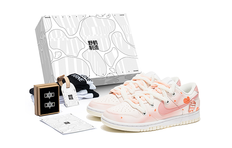 [Custom Shoes] (Women) Nike Dunk Low 'Strawberry Milkshake' - Novelship