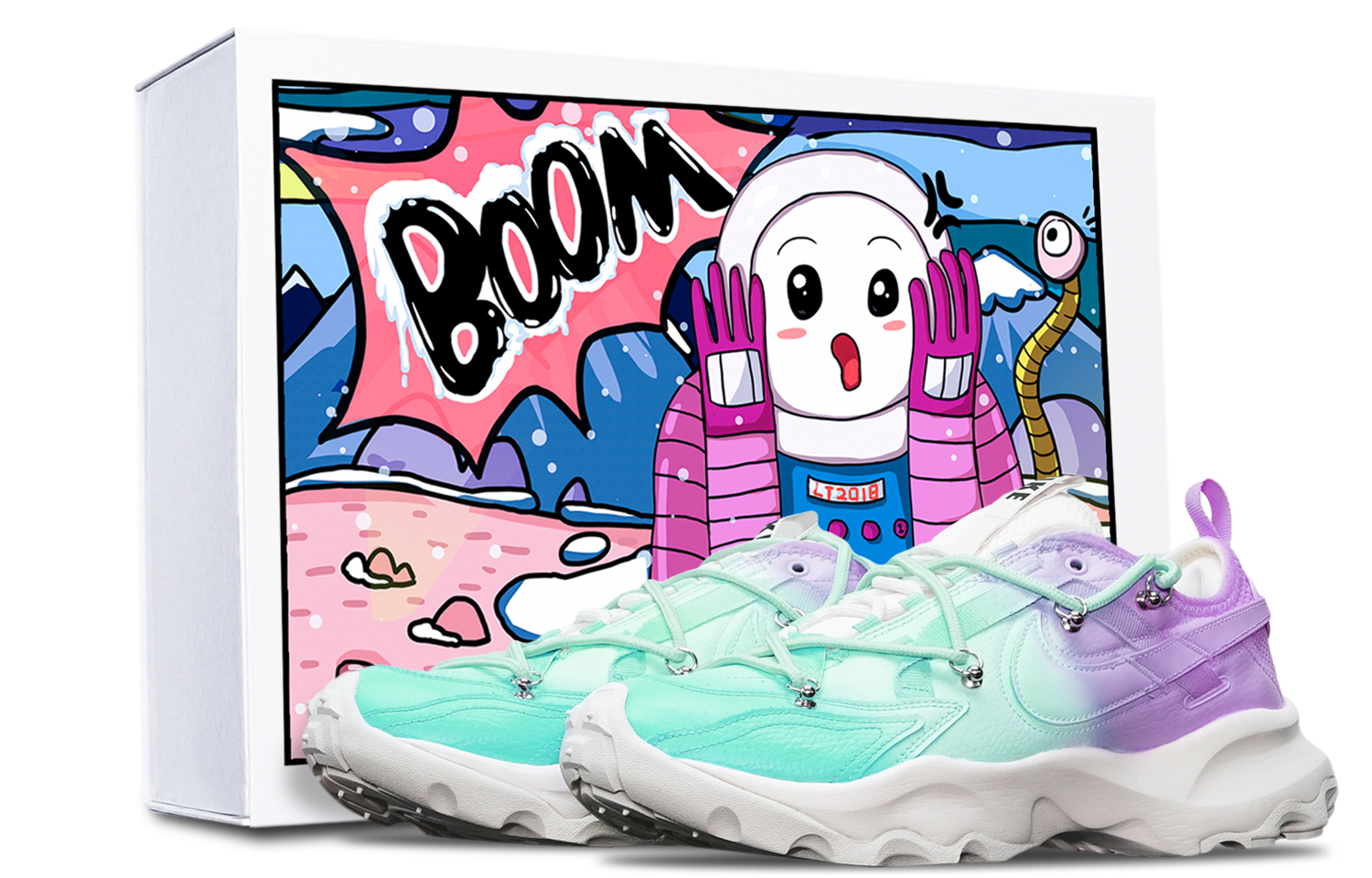 [Custom Shoes] (Women) Nike TC 7900 'Macaron Blue Purple Gradient ...