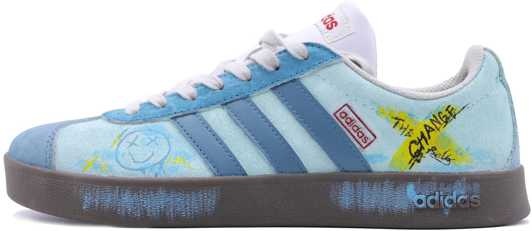 [Custom Shoes] adidas Neo VL Court 'Custom Blue Graffiti' - Novelship