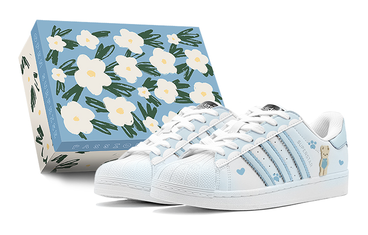 [Custom Shoes] adidas Originals Superstar 'Blue Heart Teddy' - Novelship