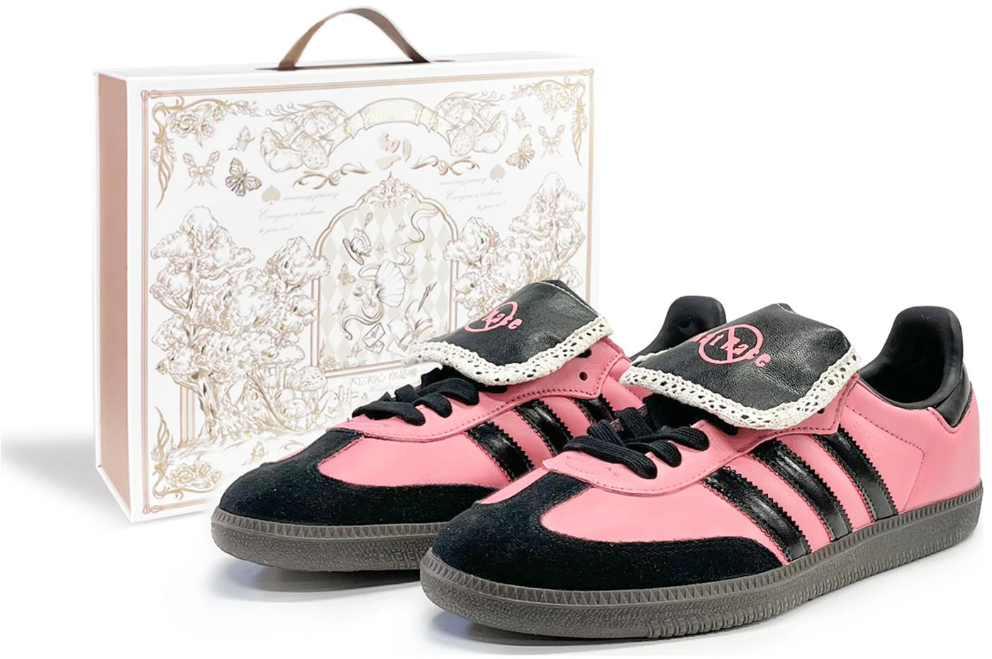 [Custom Shoes] adidas Samba OG Black Pink 'Forbidden Scroll' - Novelship