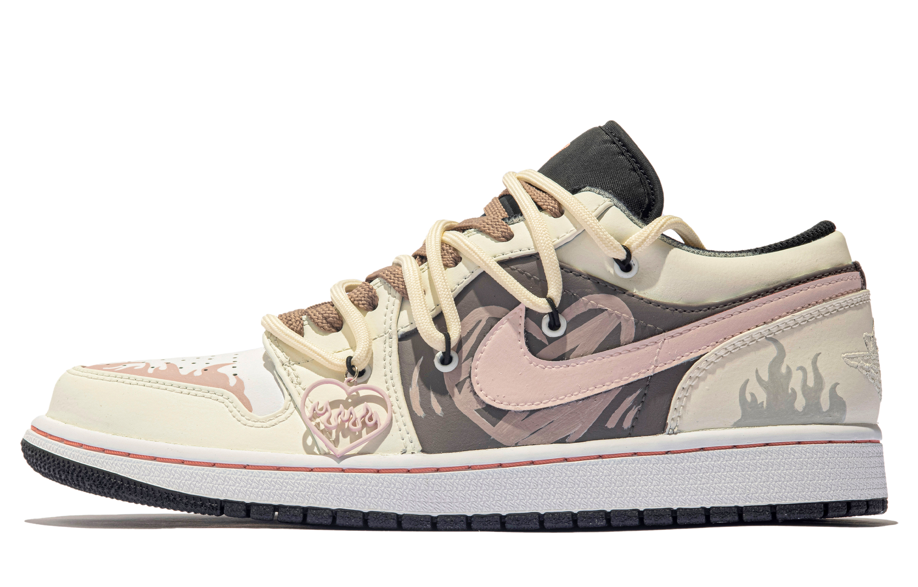 [Custom Shoes] Air Jordan 1 Low 'Mocha Stars Graffiti' - Novelship