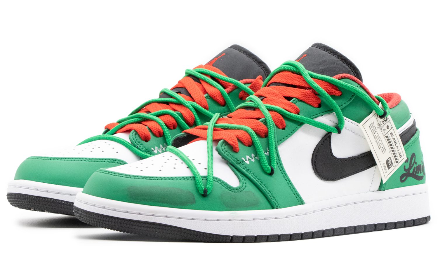 Buy [Custom Shoes] Air Jordan 1 Low 'White-Green Deconstructed' - Novelship