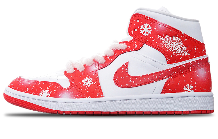 [Custom Shoes] Air Jordan 1 Mid 'Frozen Snowflake - Christmas' - Novelship