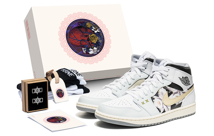 Buy [Custom Shoes] Air Jordan 1 Mid 'Little Daisy Grey-White' - Novelship