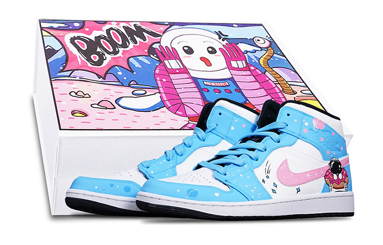 [Custom Shoes] Air Jordan 1 Mid 'Panda Donut Astronaut' - Novelship