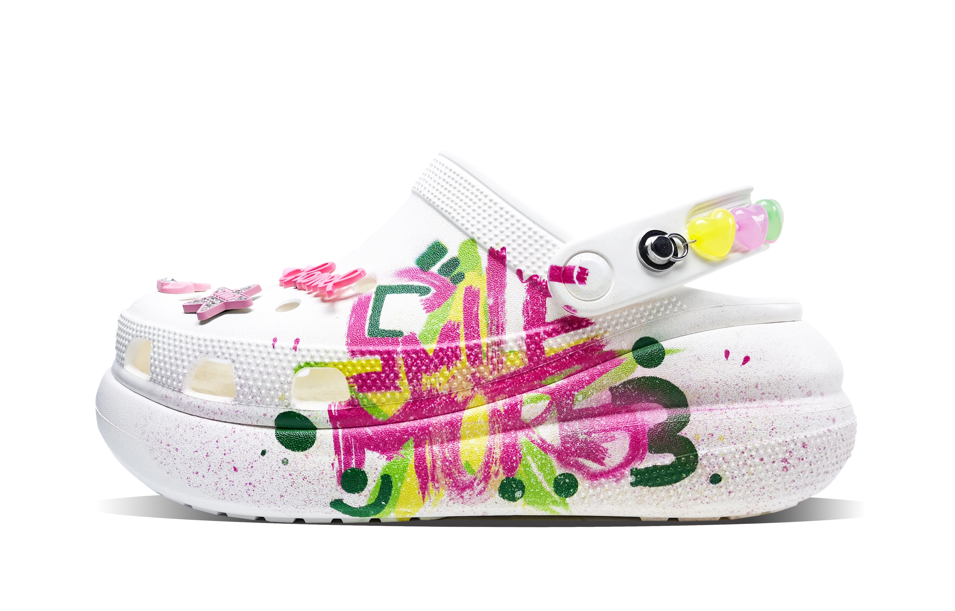 購買 【定製球鞋】Crocs卡羅奇 Classic clog 蝸牛樂享 smilemore 泡芙鞋頭拖鞋 男女同款 白色 - Novelship