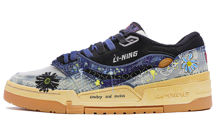 [Custom Shoes] Li-Ning 001 BTC 'Splash Ink Daisy Denim Blue' - Novelship