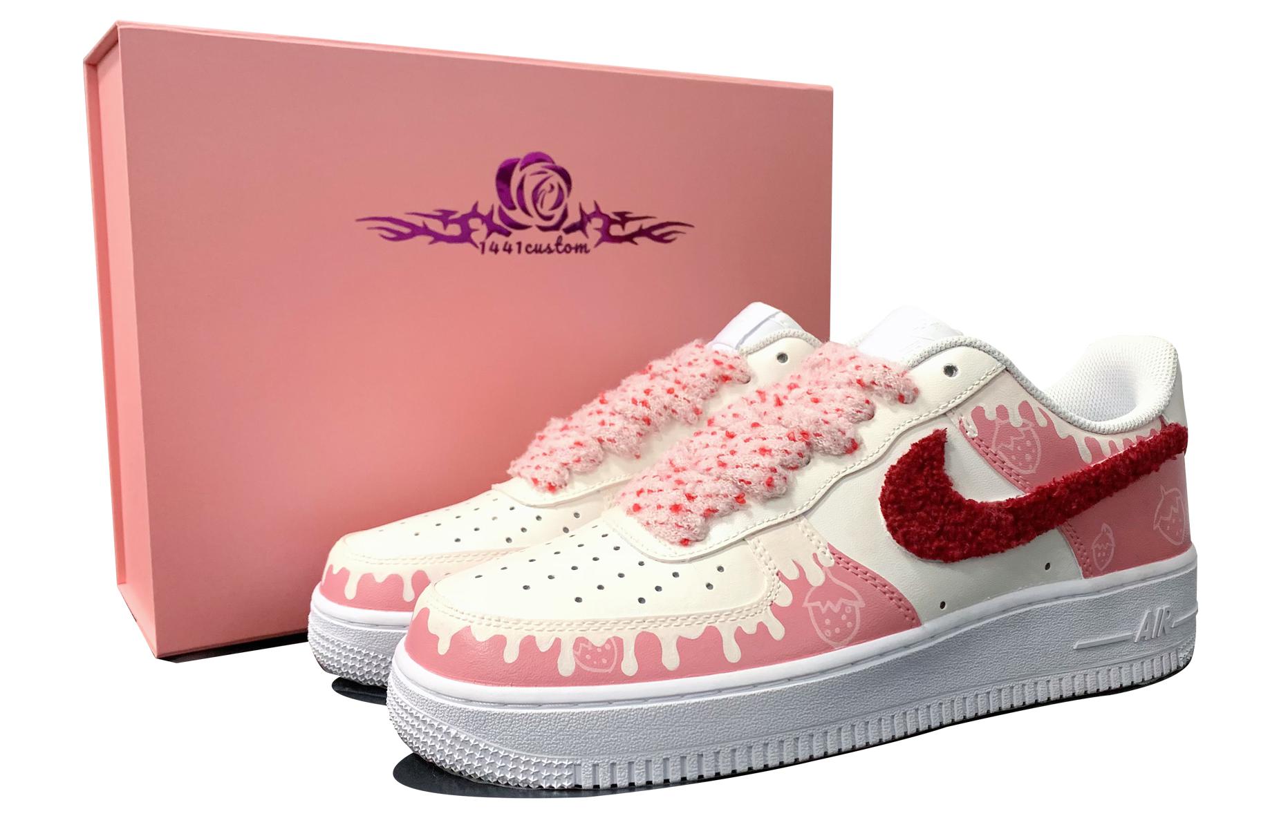 [Custom Shoes] Nike Air Force 1 Low 'Melted Strawberry Milkshake ...