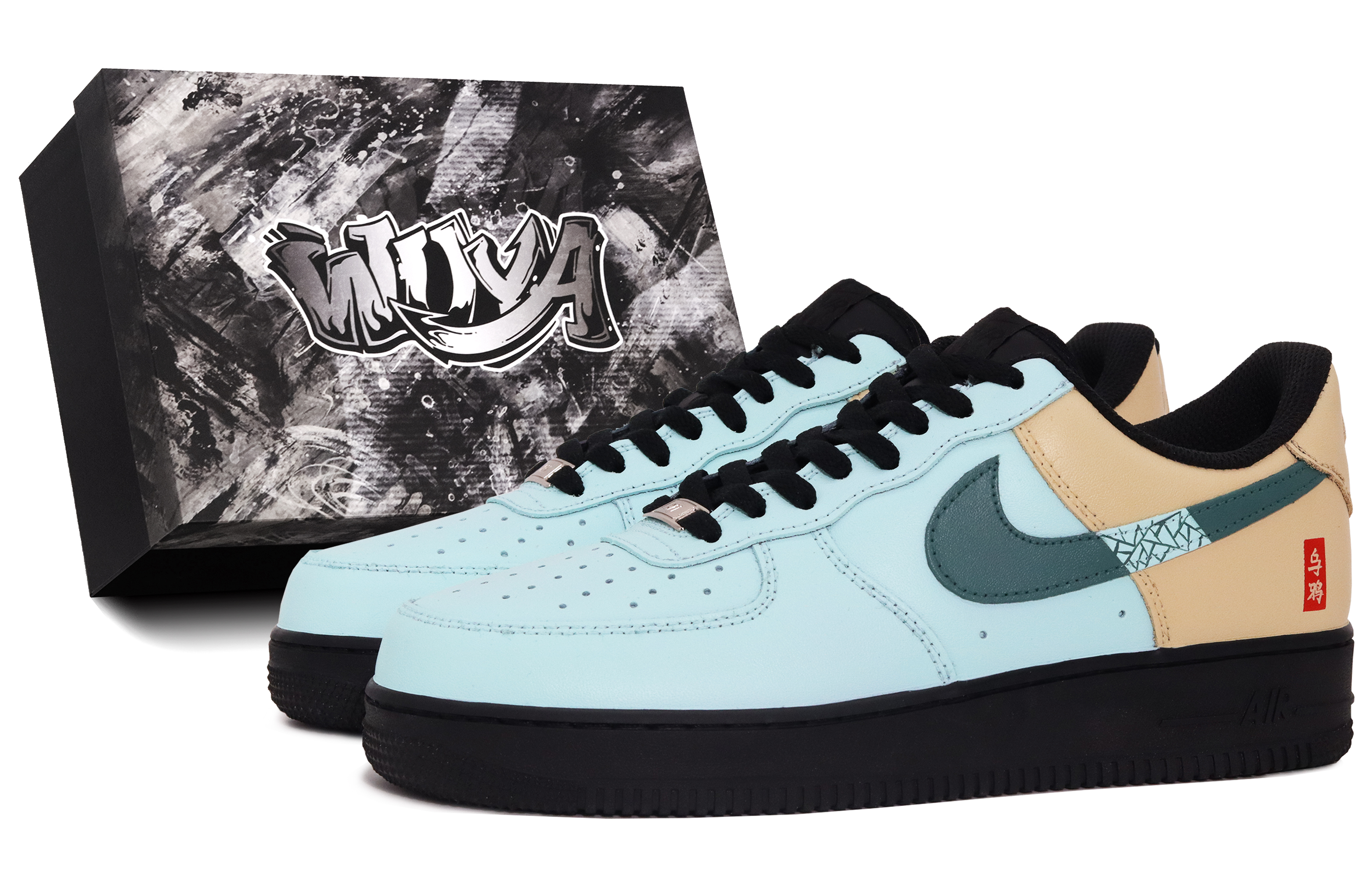 [Custom Shoes] Nike Air Force 1 Low 'Ru Yao Celadon' - Novelship