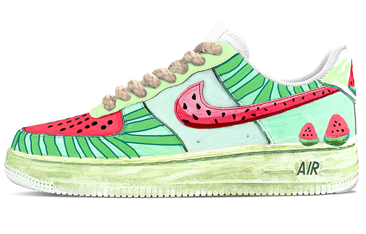 [Custom Shoes] Nike Air Force 1 Low 'Tiffany Green Frozen Watermelon ...