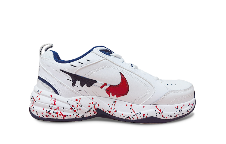 Buy [Custom Shoes] Nike Air Monarch 4 'Red Black Splatter' - Novelship