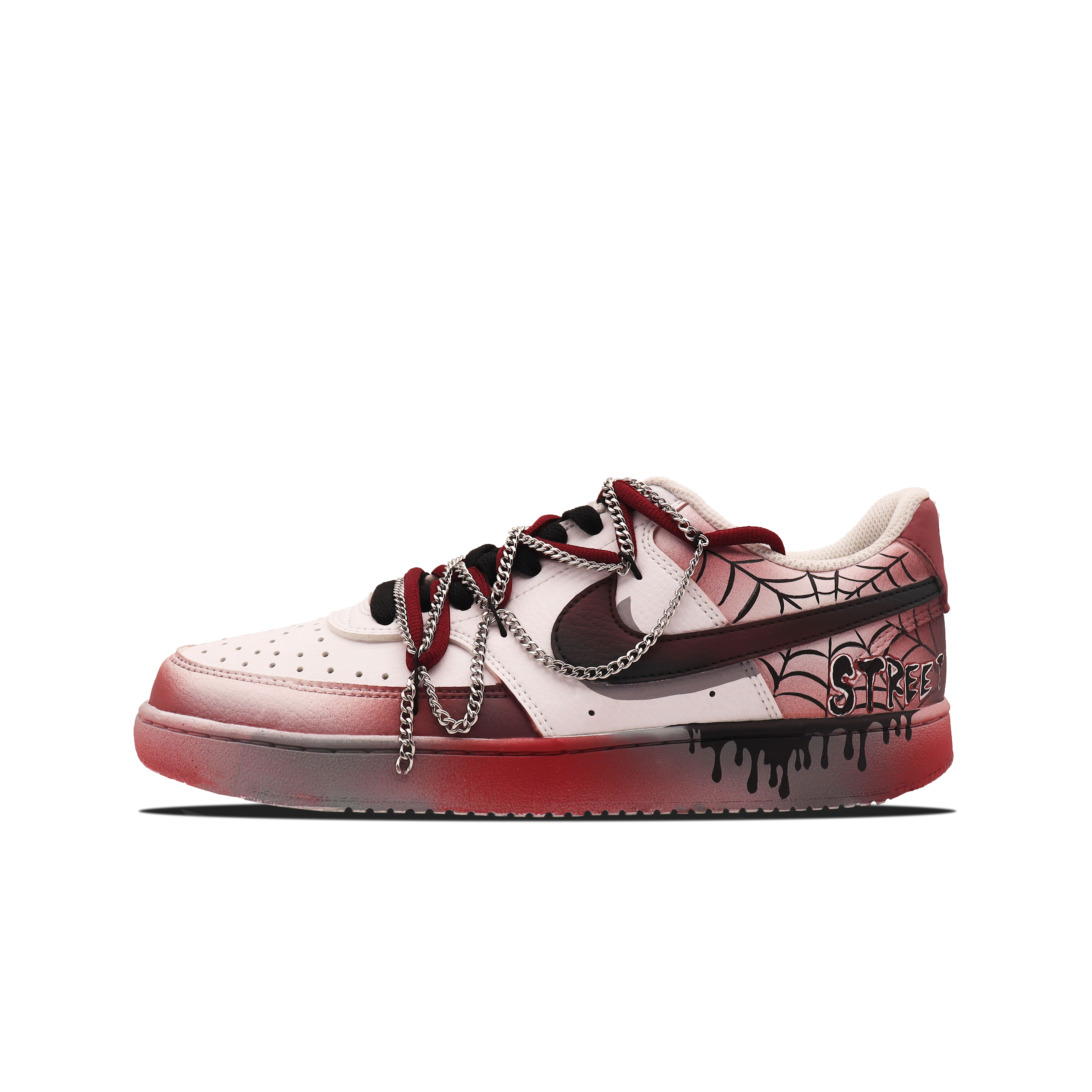 [Custom Shoes] Nike Court Vision 1 'Retro Punk Red-White' - Novelship