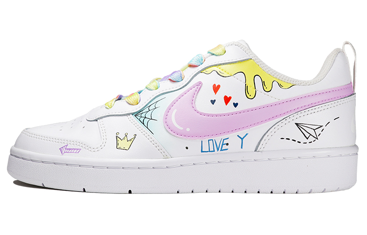 [Custom Shoes] Nike Court Vision 1 Low 'Cute Graffiti Smile Heart Crown ...